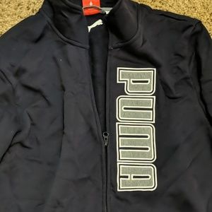 Puma | Jackets & Coats | Puma Men Fleece Track Jacket Blue | Poshmark